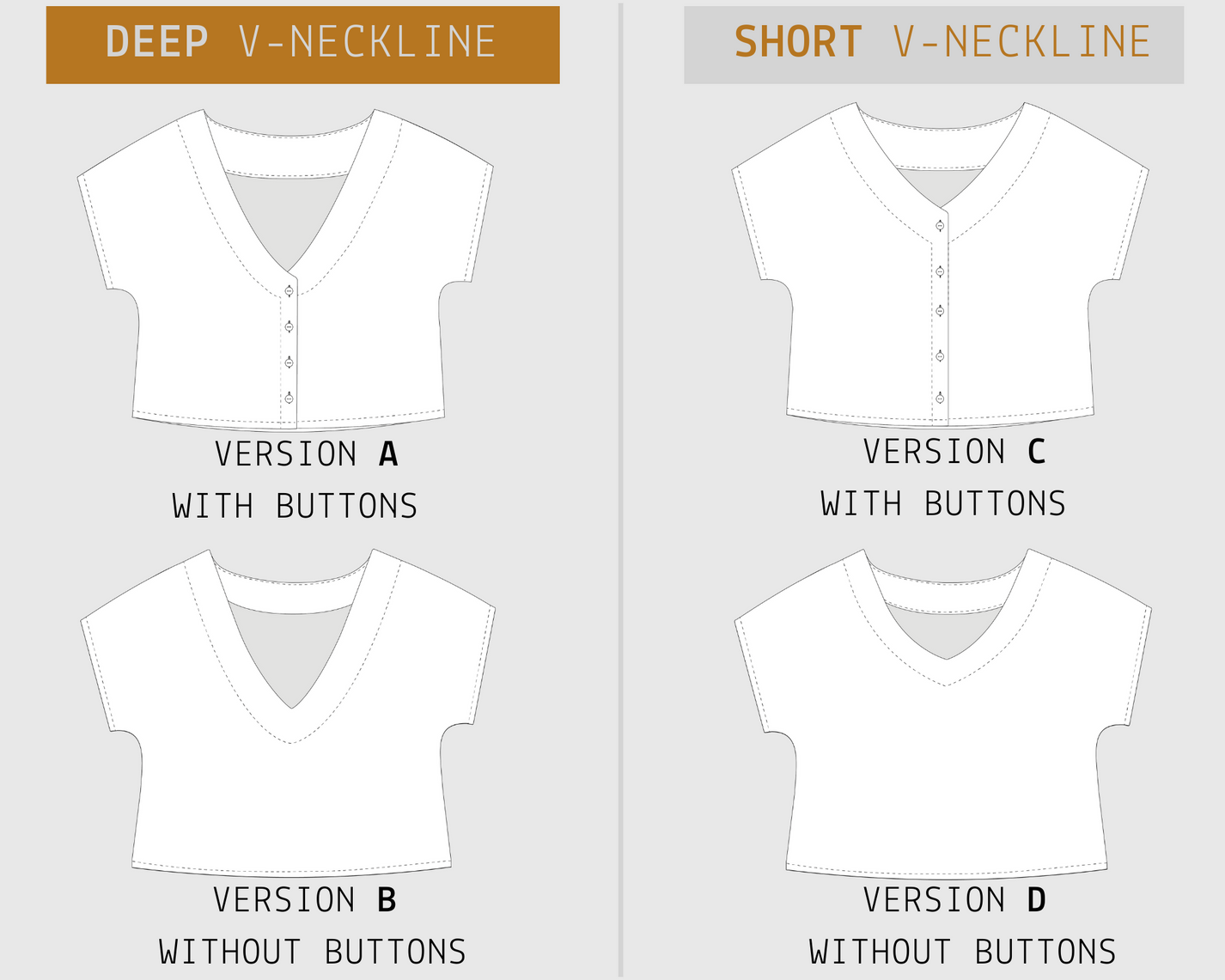 JARVIS V-Neck top - sewing pattern – TRAMApatternstudio