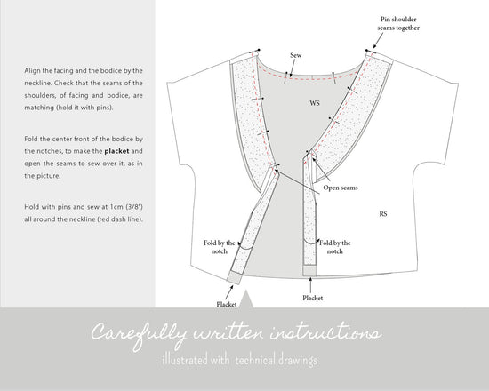 JARVIS V-Neck top - sewing pattern – TRAMApatternstudio