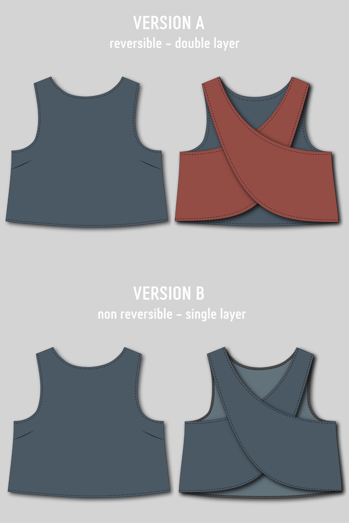 BRIA crossback top - sewing pattern – TRAMApatternstudio