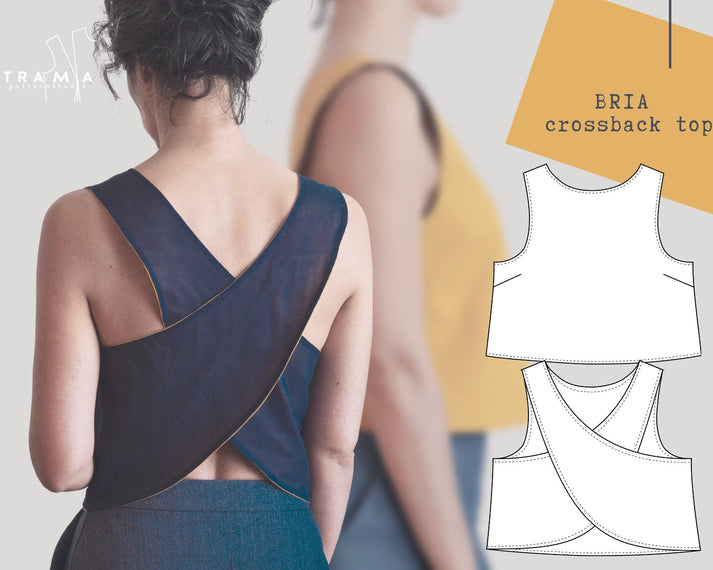 BRIA crossback top - sewing pattern – TRAMApatternstudio